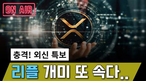 리플 Xrp 충격 외신 특보 개미 또 속았다 Youtube