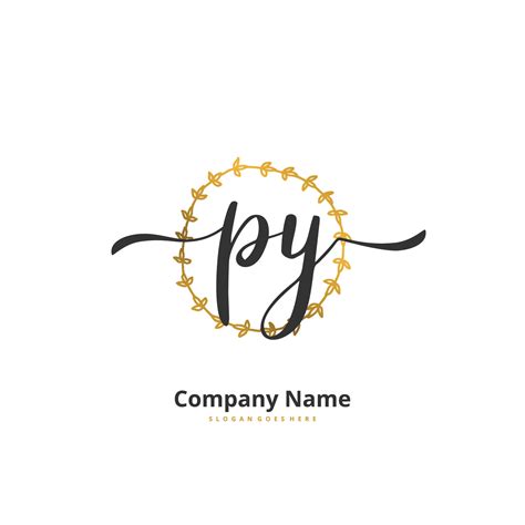 PY Initial Handwriting And Signature Logo Design With Circle Beautiful Design Handwritten Logo