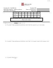 Comprehensive Guide To Calculus II Midterm Exam Questions Course Hero