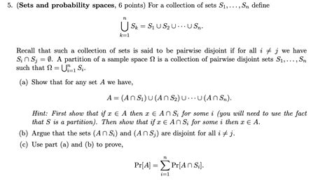 For A Collection Of Sets S Sn Define N K Chegg