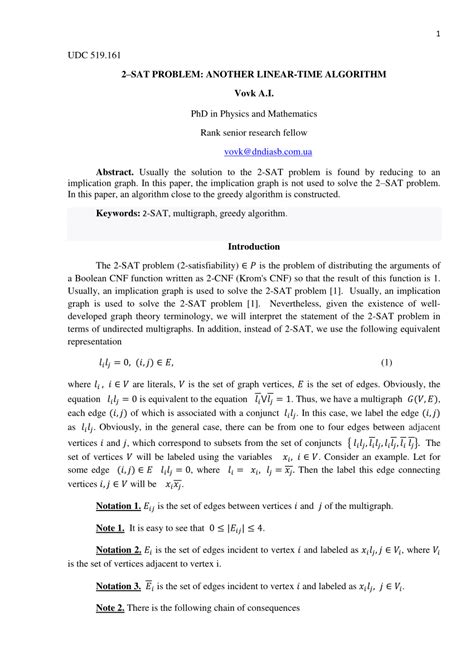 Pdf 2 Sat Problem Another Linear Time Algorithm