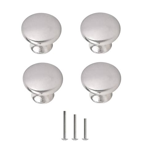 Brushed Nickel Round Knobs