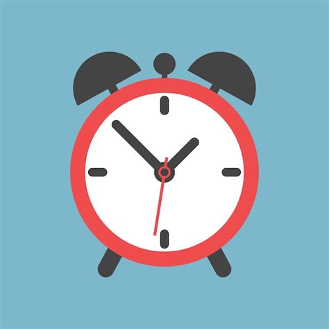 Premium Vector Alarm Clock Icon Flat Design Style Simple Icon On Blue Background Web Site Page