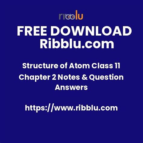 structure of atom class 11 chapter 2 notes question answers 11th