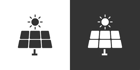 태양 전지판 글리프 솔리드 아이콘입니다 흑인과 백인 아이콘 시리즈 흰색과 검은색 배경에 격리된 완벽한 픽셀 경제에 대한 스톡 벡터 아트 및 기타 이미지 Istock