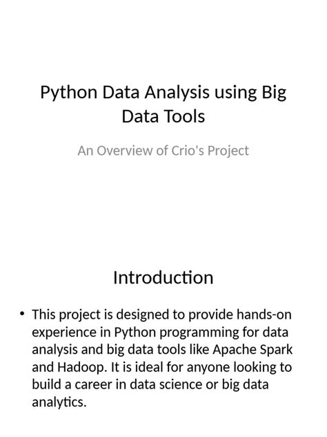 Python Data Analysis Big Data Tools Pdf