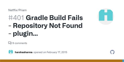 Gradle Build Fails Repository Not Found Plugin Flixoss Version 227 · Issue