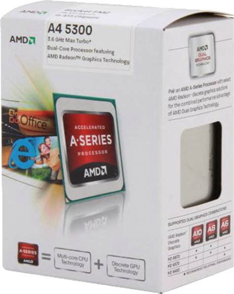 Amd A4 5300 34 Ghz Fm2 Socket 2 Cores 512 Kb L2 Desktop Processor