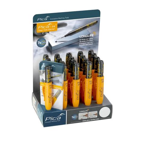 Pica Ink Deep Hole Marker Display 20 X Black 15020s By
