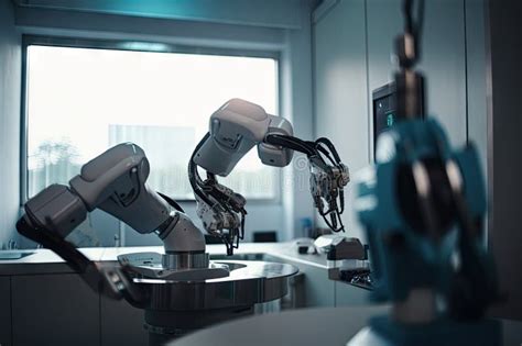 Medical Robot Performing With Robotic Arm And Precision Tools In View