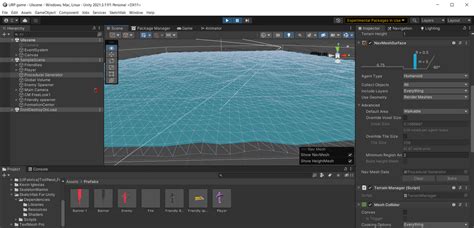 Navmesh Surface Not Being Created Beneath Terrain In Some Areas Runity3d