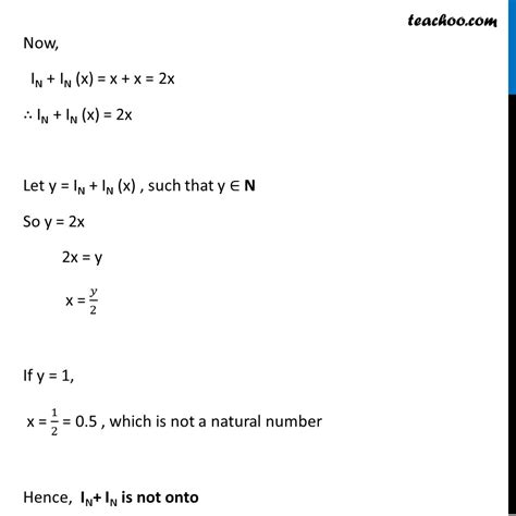 Example 25 Consider Identity Function In X Show That In Is Onto