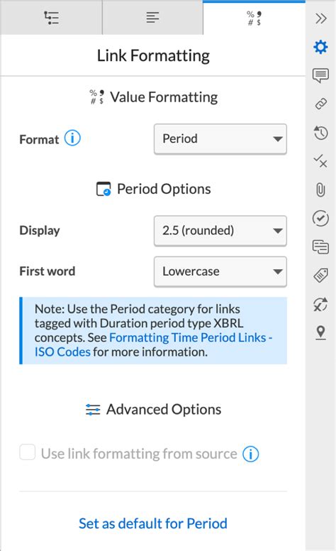 Format Time Period Links ISO Codes Support Center