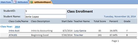 Student Database Ms Access