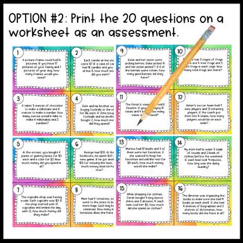 Two Step Word Problem Task Cards By Lattes And Lesson Plans TPT