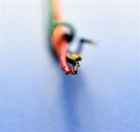 Colorful Wires And Cables Closeup Used In Telecommunication Network