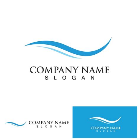 웨이브 워터 비치 로고 프리미엄 벡터