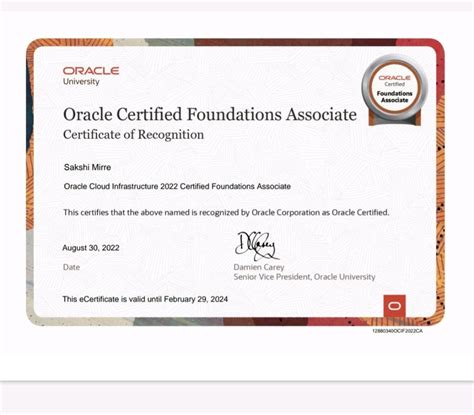 Sakshi Mirre On Linkedin Oraclecertified Oraclecloudinfrastructure