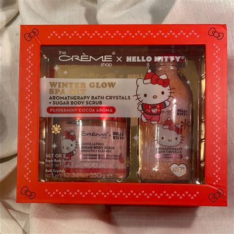Hello Kitty Bath And Body Nib The Crme Shop X Hello Kitty Winter Glow Spa Set Poshmark