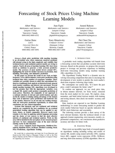 5 Forecastingofstockpricesusingmachinelearningmodels Pdf