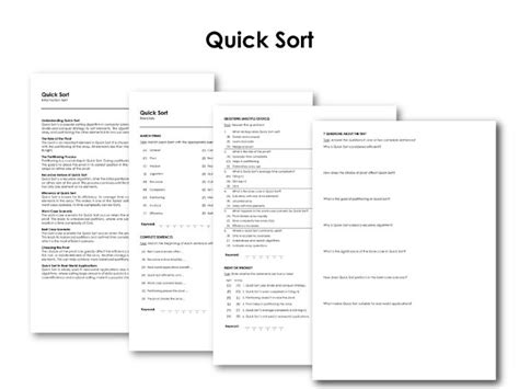 Quick Sort Teaching Resources