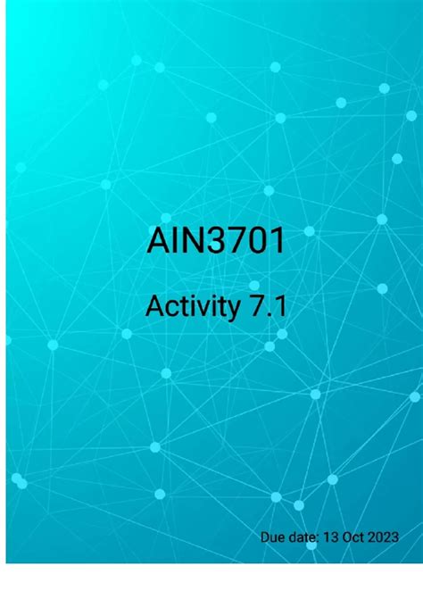 Ain3701 Activity 71 Step By Step Solution Automation And Data Analysis Ain3701 Stuvia Us