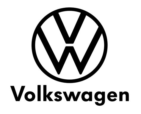 Volkswagen Logo Brand Car Symbol With Name Black Design German
