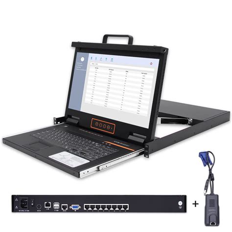 Buy Ip Kvm Console 18 5 Inch Monitor 8 Port Cat5 Rack Mount Kvm Drawer 1 Local 1 Remote Access