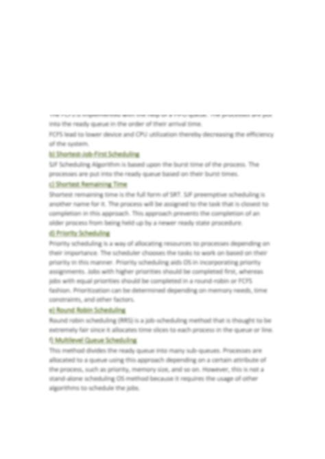 Solution What Are The Cpu Scheduling Algorithms In Modern Operating Systems Studypool