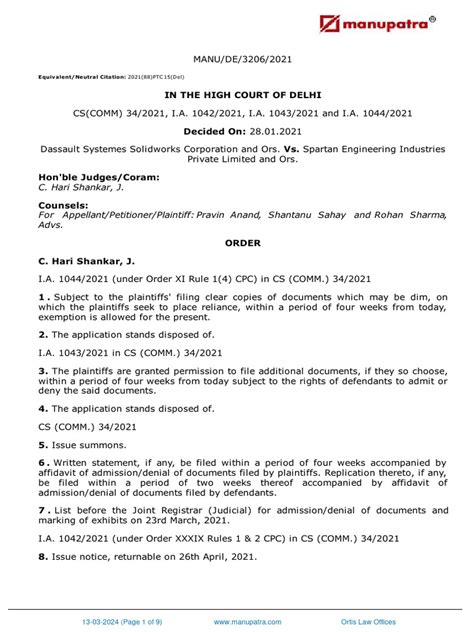 Dassault Systemes Solidworks Corporation And Ors