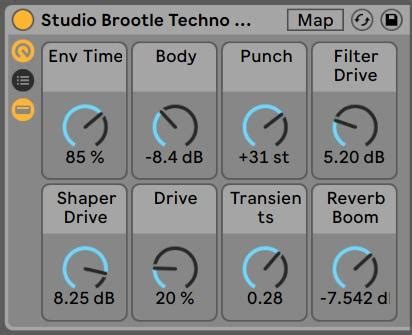 Techno Kick Ableton Rack Studio Brootle