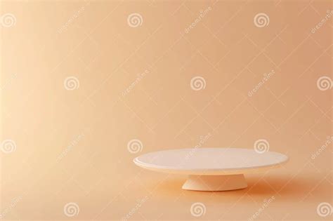 Minimalist Empty Cake Platter On Peach Background Ideal For Product