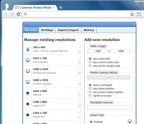Resize Chrome Browser Window To Various Screen And Mobile Resolutions