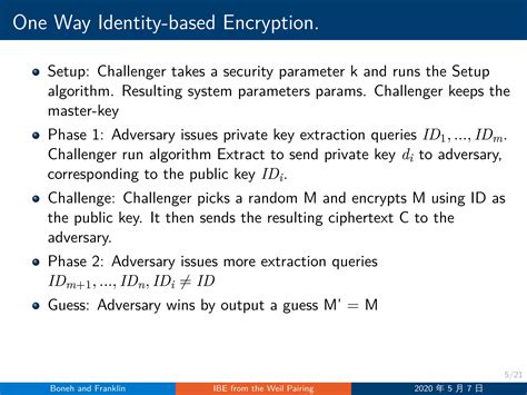 Identity Based Encryption From The Weil Pairing Ppt