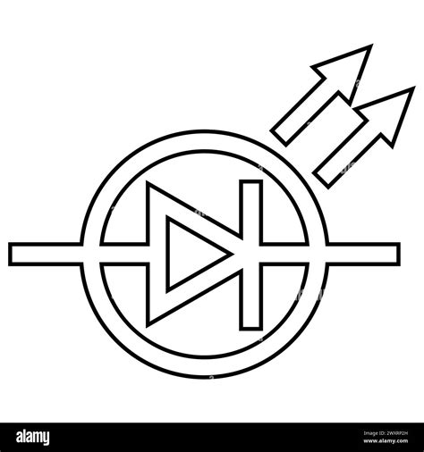 Schematic Designation Led Semiconductor Device Converts Electric Current Light Radiation Stock