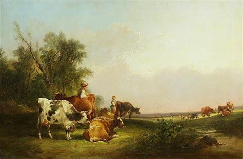 Pastoral Scene Cattle And Figures Originally Painted By William Shayer