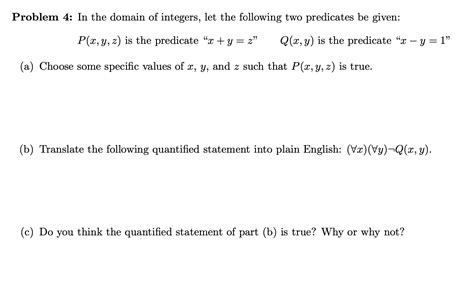 solved problem 4 in the domain of integers let the