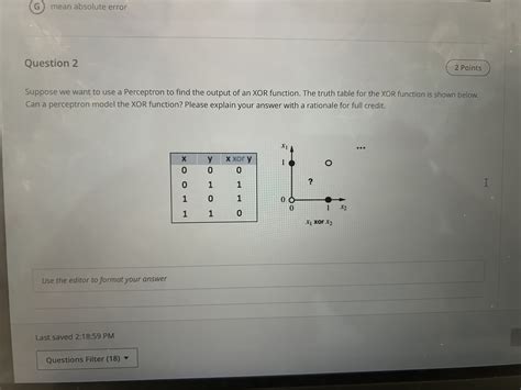 Solved Question 2suppose We Want To Use A Perceptron To Find