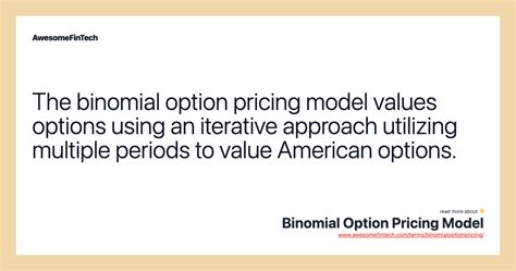 Binomial Option Pricing Model Awesomefintech Blog