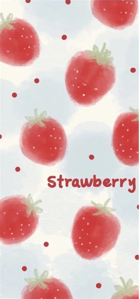 An Image Of A Strawberry Pattern With The Words Strawberry On Its