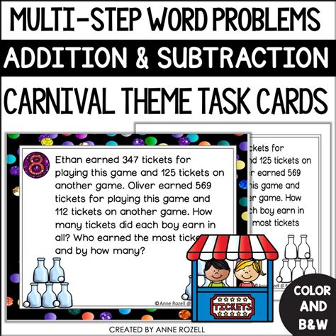 Multi Step Word Problems Addition And Subtraction Task Cards Made By Teachers