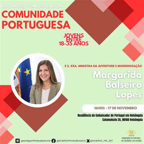 Encontro Com Jovens 18 Aos 35 Anos Da Comunidade Portuguesa E S Exa Ministra Da Juventude E