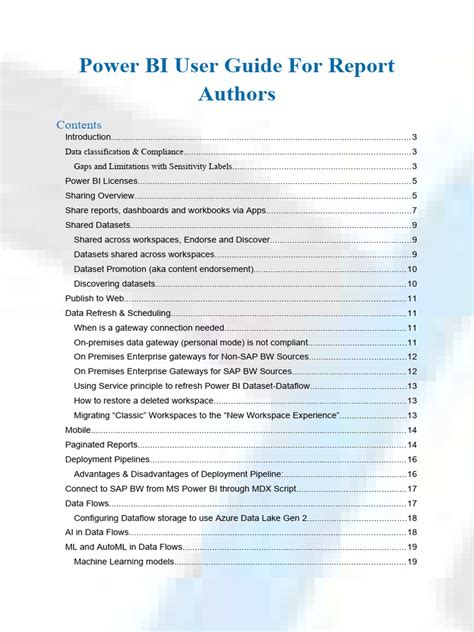Power Bi User Guide For Report Authors Pdf Machine Learning Share