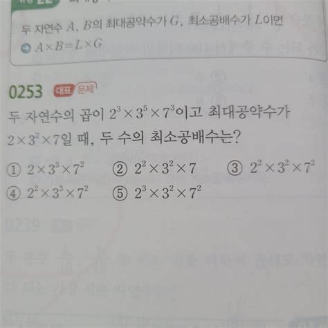 중1 수학 최대공약수 최소공배수 문제 지식in