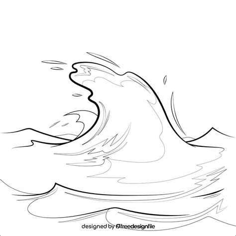 Ocean Waves Clipart Black And White