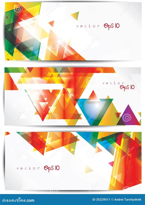 Set Of Abstract Colorful Web Headers And Cards Stock Vector Illustration Of Badge Bright