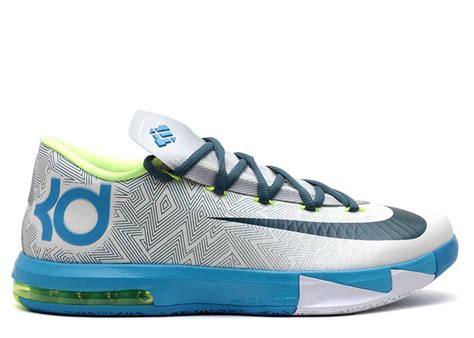 Nike Kd 6 Pure Platinum Factor Blue Volt Vivid Night 599424 009 Kd