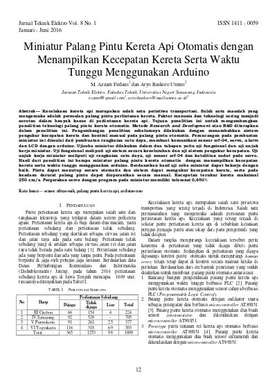Miniatur Palang Pintu Kereta Api Otomatis Dengan Menampilkan Kecepatan Kereta Serta Waktu Tunggu