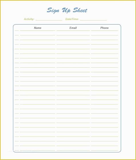 Sign Up Sheet Templates To Make Your Own Sign Up Sheets Hot Sex Picture