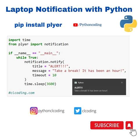 python coding on instagram laptop notification with python in 2024